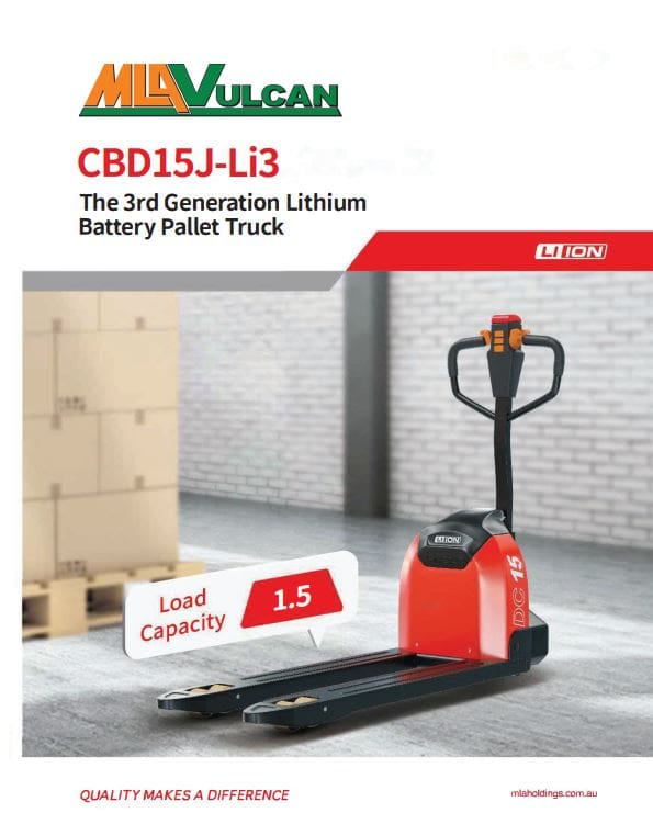 MLA Vulcan CBD15J-Li3i Electric Pallet Truck 2 - Forklifts for Sale ...